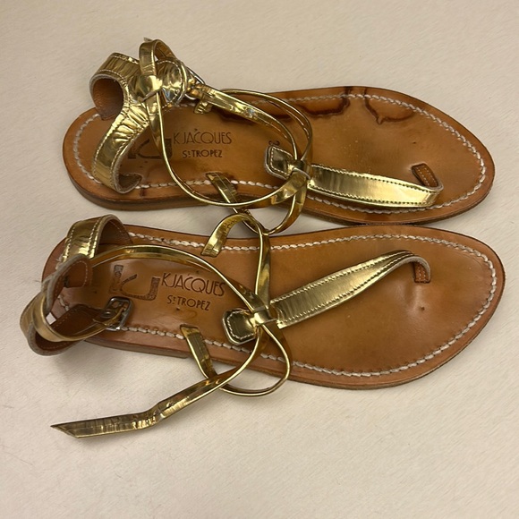 K.Jacques | Shoes | Kjaques Gold Sandals Size 37 | Poshmark